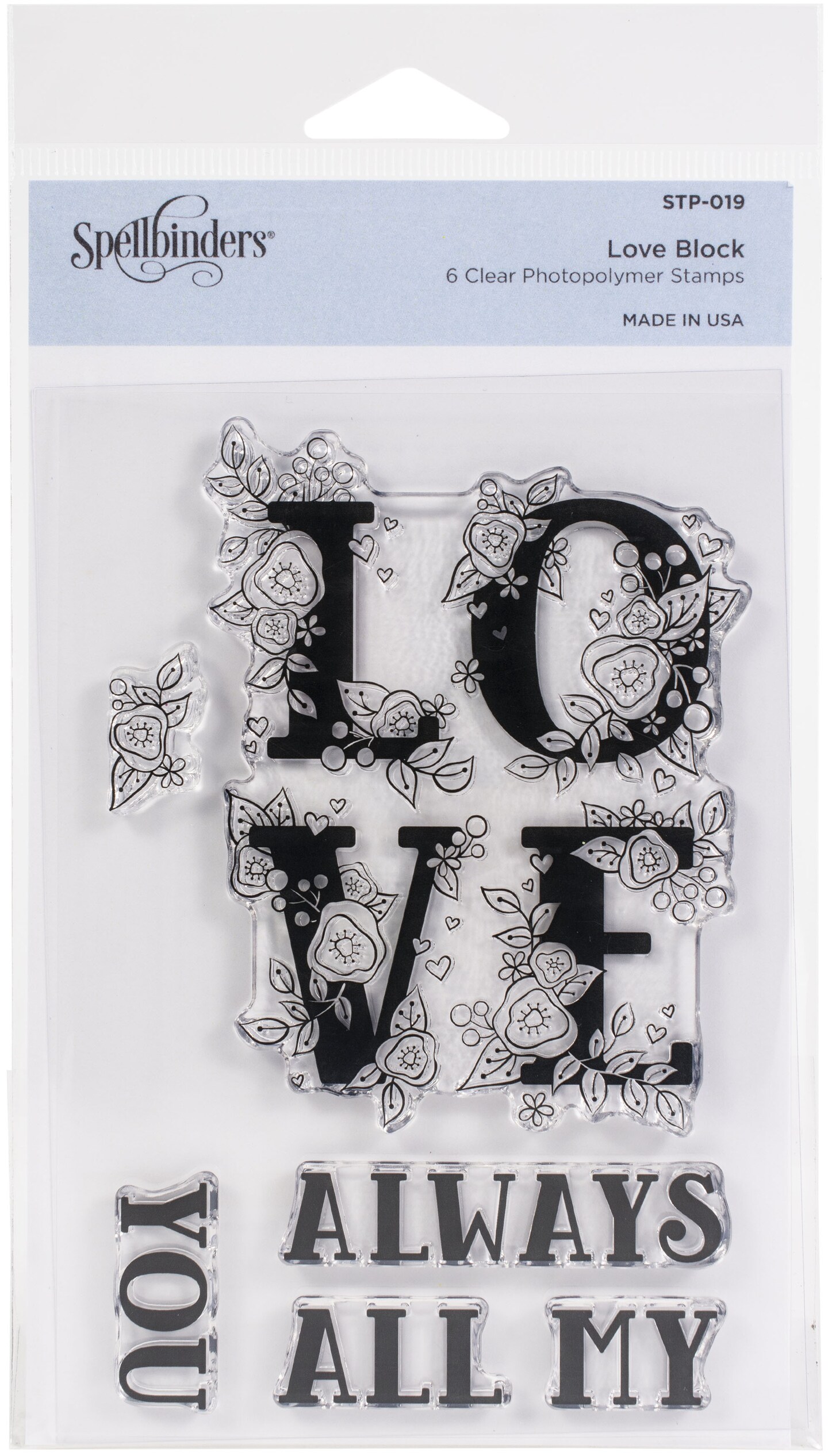 Spellbinders Clear Acrylic Stamps-Love Block | Michaels