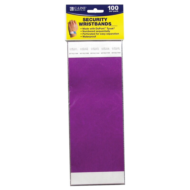DuPont™ Tyvek® Security Wristbands, Purple, Pack of 100 | Michaels
