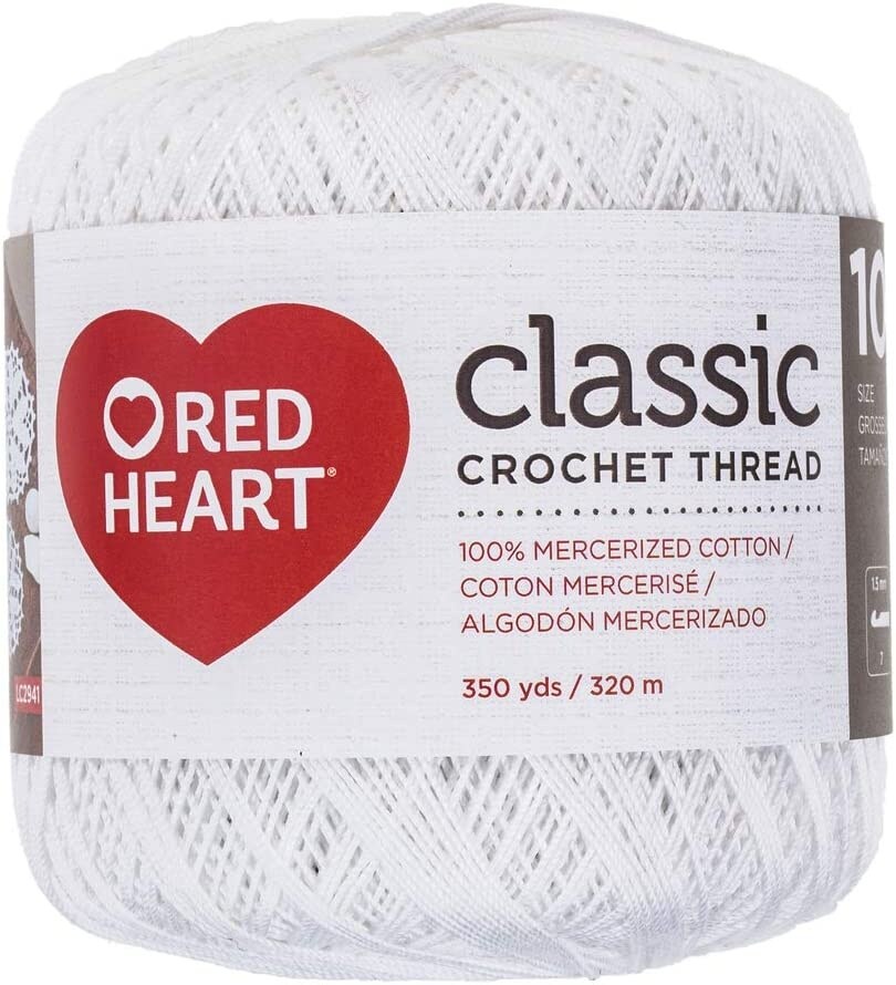 Red Heart Classic Crochet Thread Size 10-White | Michaels