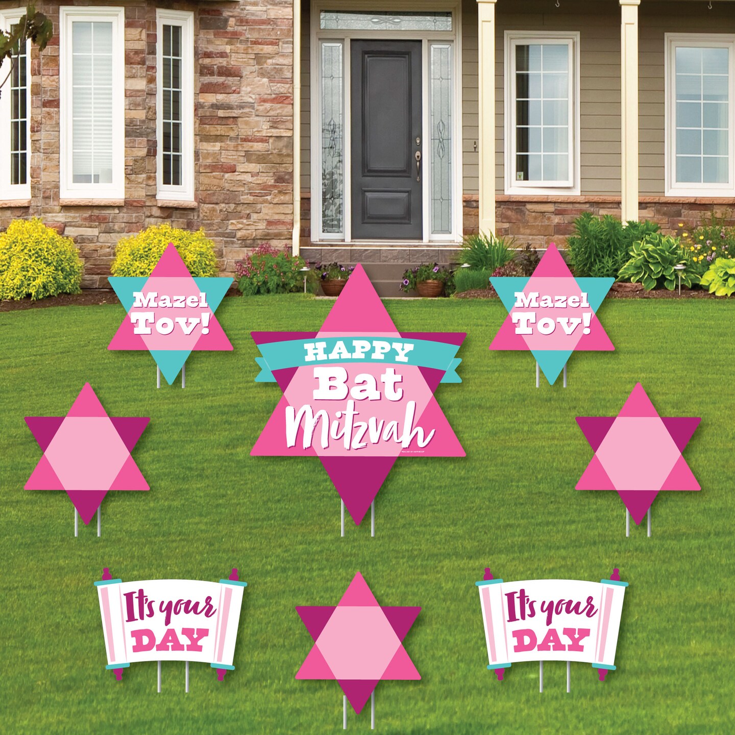 Big Dot of Happiness Pink Bat Mitzvah - Yard Sign and Outdoor Lawn ...