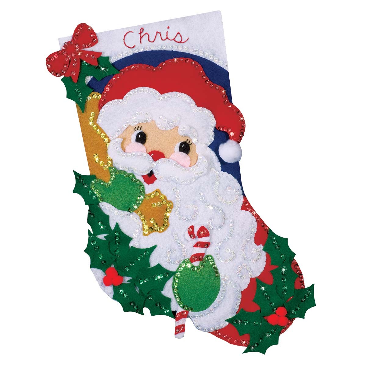 Design Works Holly Santa Stocking Kit | Michaels