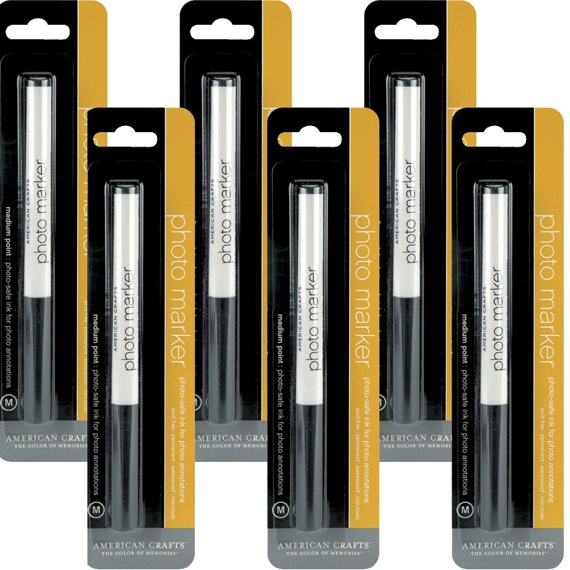 Multipack of 6 - Photo Marker Medium Point-Black | Michaels