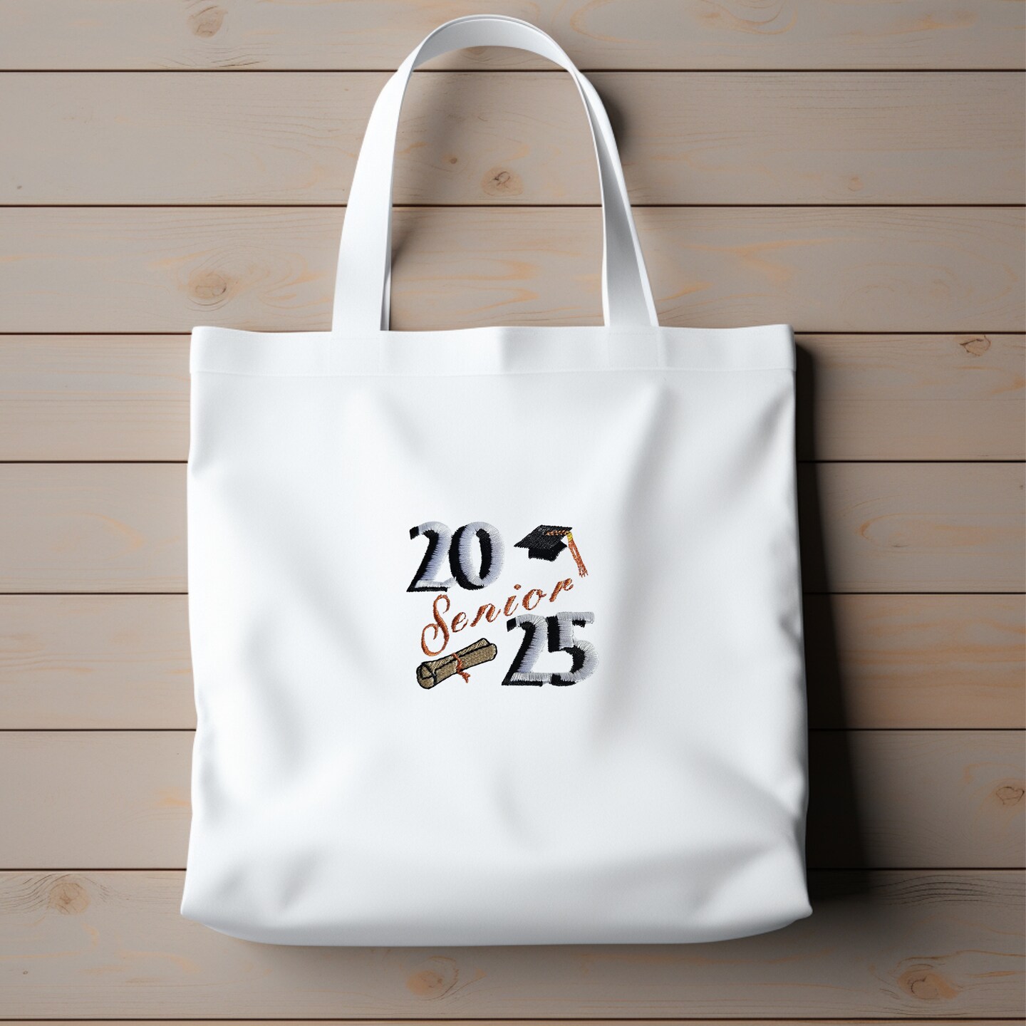 Personalized Embroidered Senior Canvas Bag Reusable Grocery Sack Custom ...