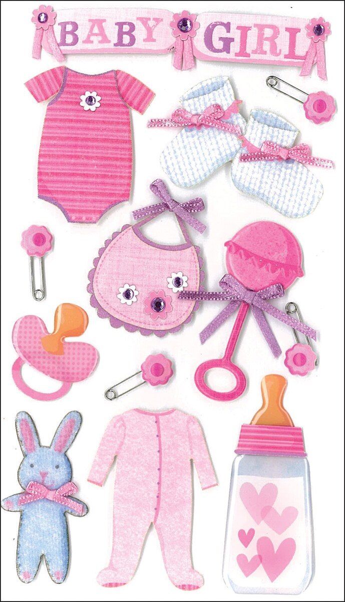 Jolee's Le Grande Dimensional Stickers-Baby Girl | Michaels