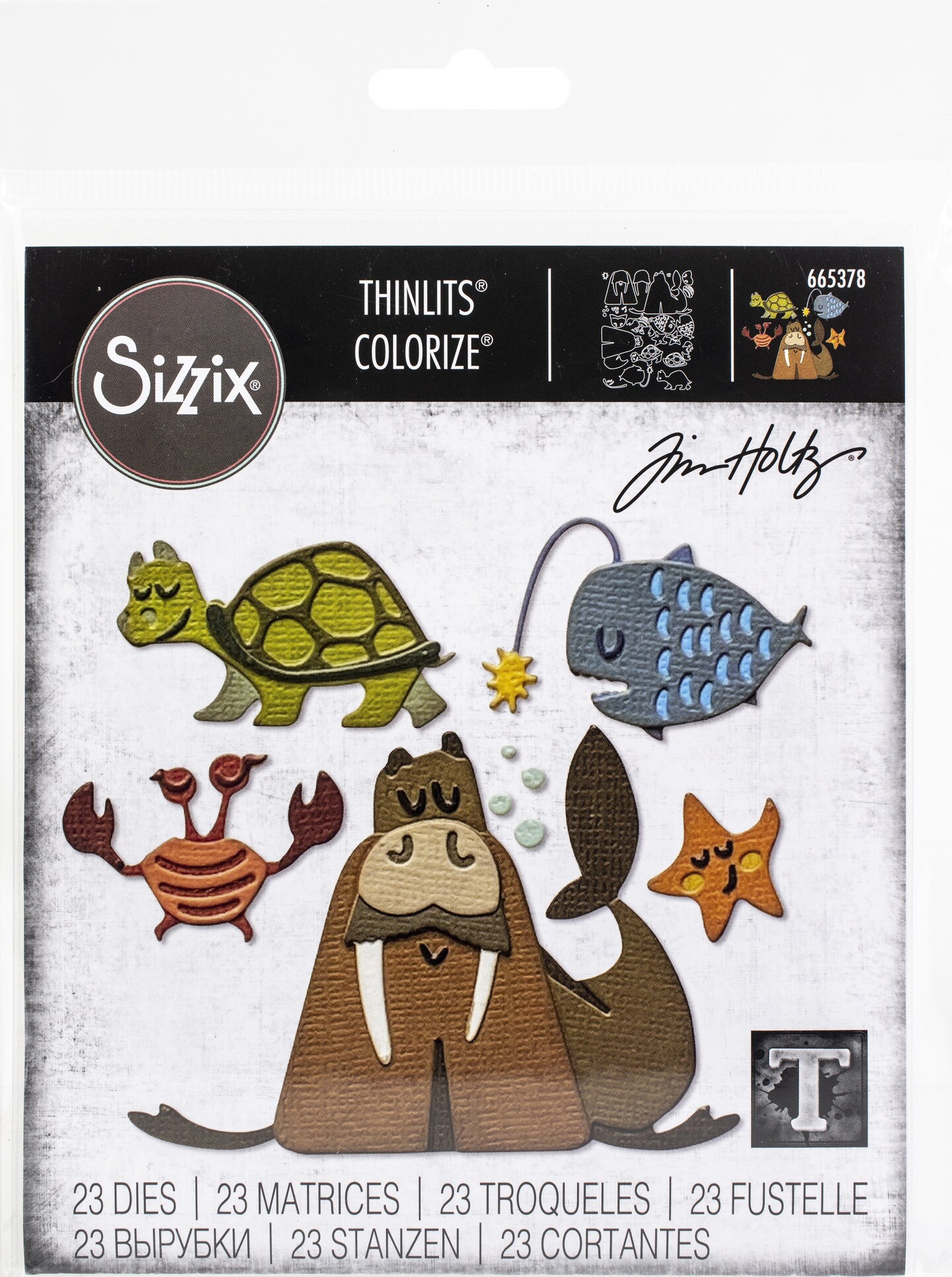 Sizzix Thinlits Dies By Tim Holtz 23/Pkg-Under The Sea #2 Colorize ...