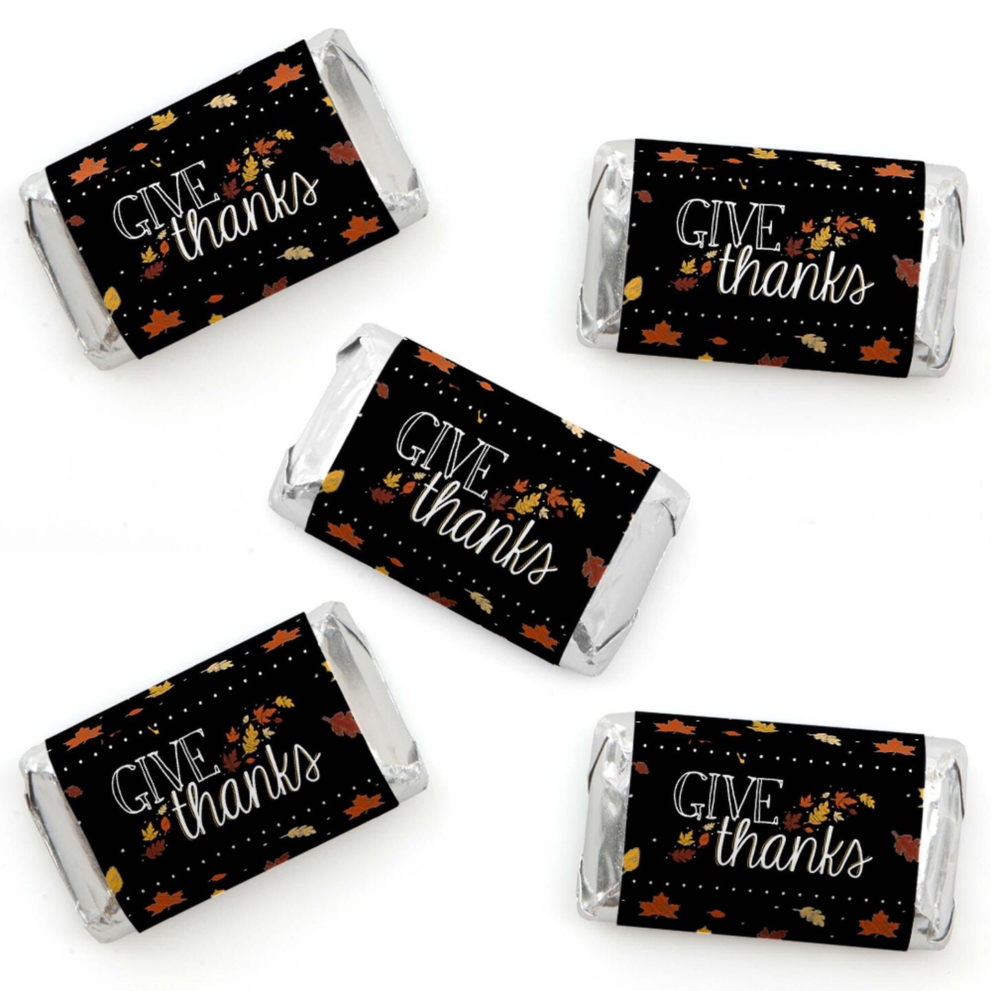 Big Dot of Happiness Give Thanks - Mini Candy Bar Wrapper Stickers ...