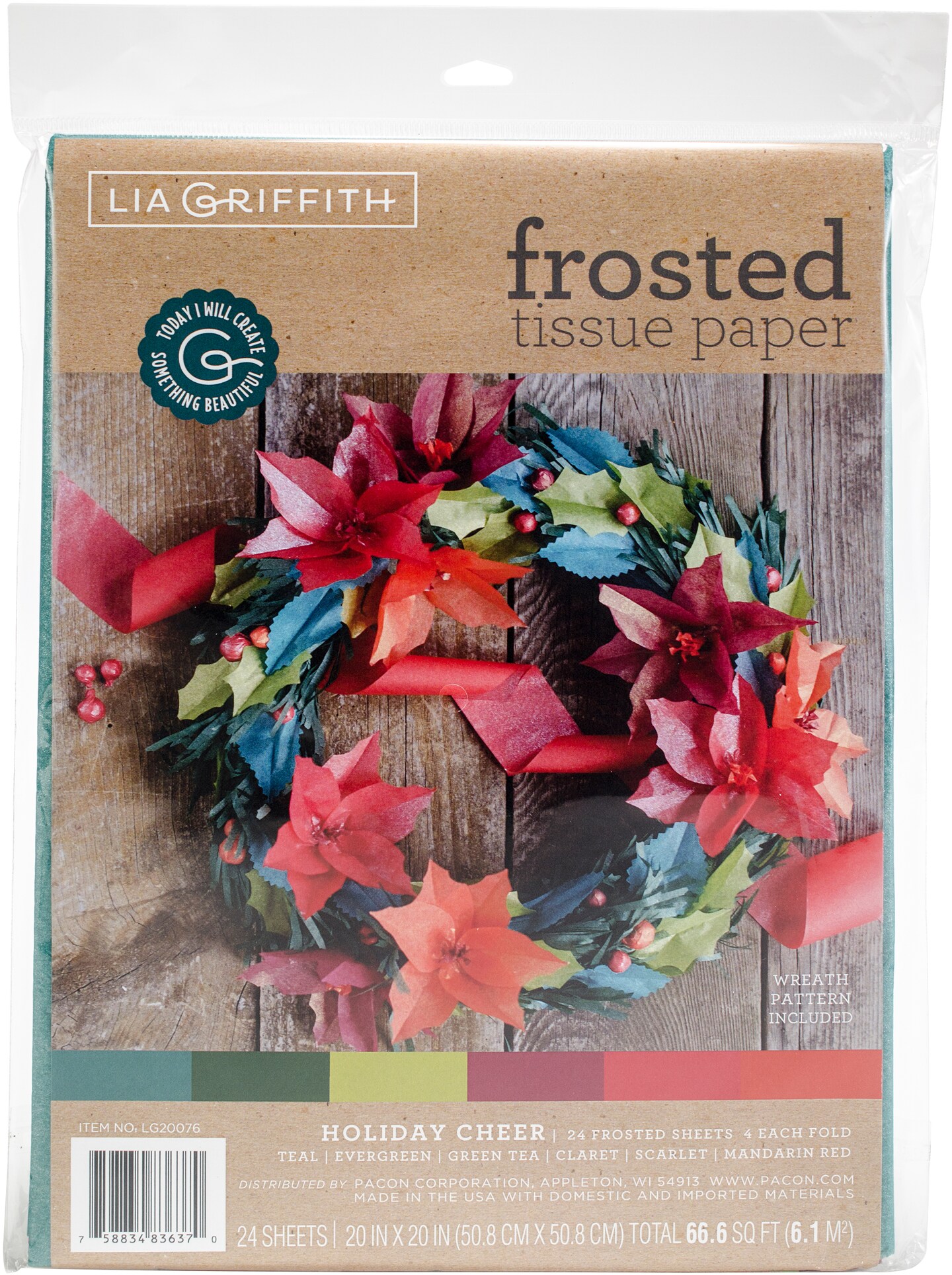 Lia Griffith Frosted Tissue Paper 24/Pkg-Holiday Cheer | Michaels