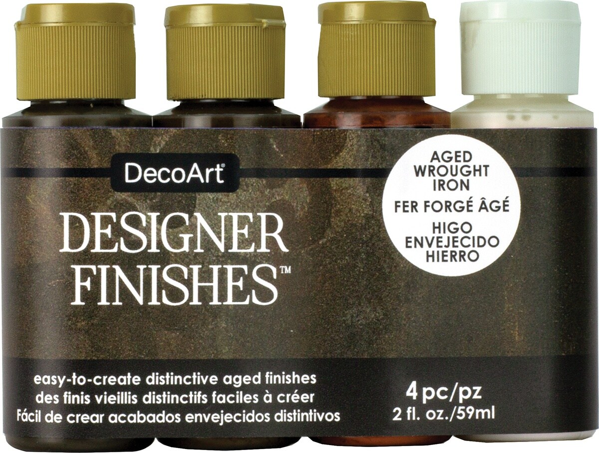 Decoart Designer Finishes Paint Pack 4/Pkg-Aged Wrought Iron | Michaels