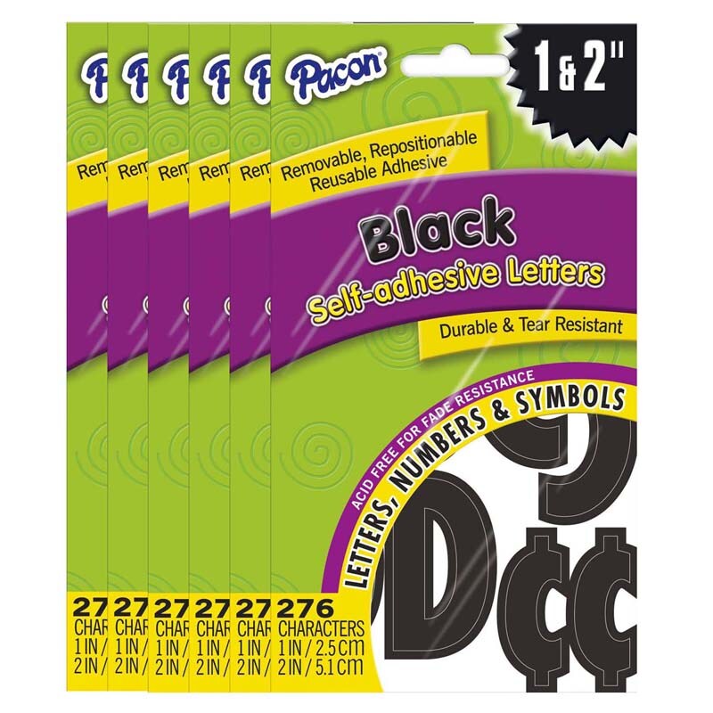 Self-Adhesive Letters, Black, Classic Font, 1" & 2", 276 Characters Per ...