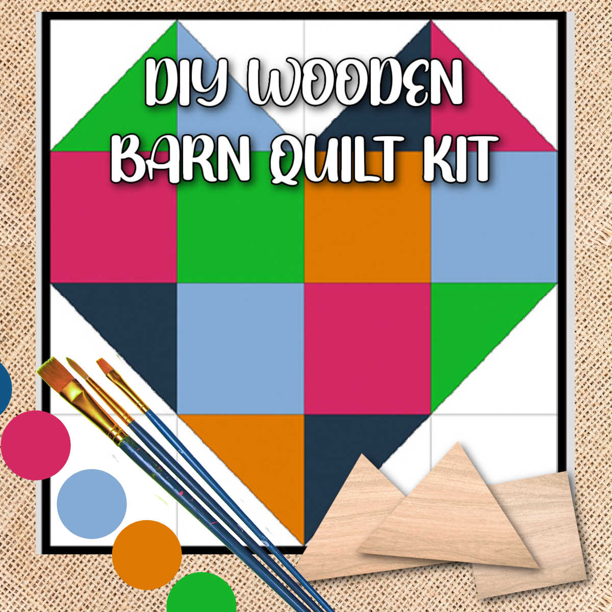 DIY Wooden Barn Quilt Kit: Lovely Love Design (DIY Craft Kit, Wooden ...