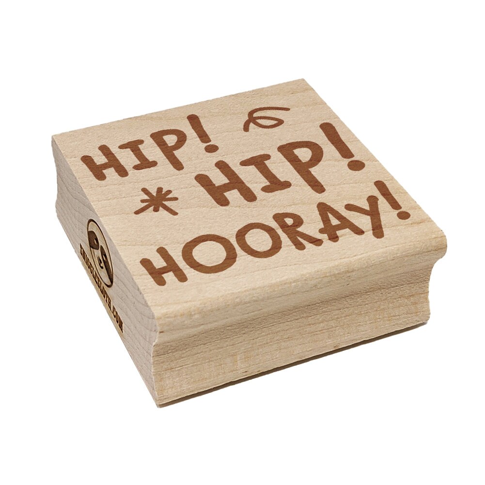 Hip Hip Hooray Fun Text Square Rubber Stamp for Stamping Crafting ...