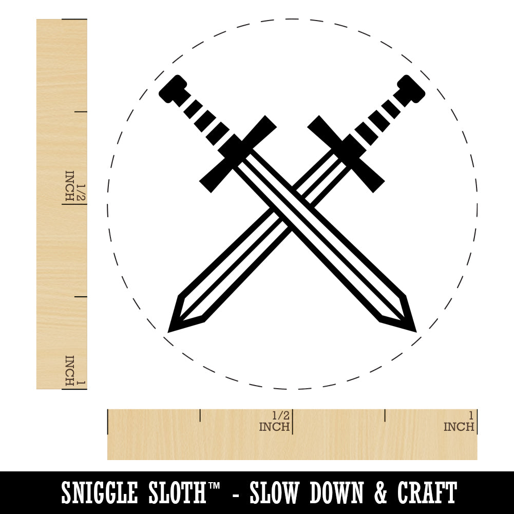 Crossed Swords Battle Icon Rubber Stamp for Stamping Crafting Planners ...