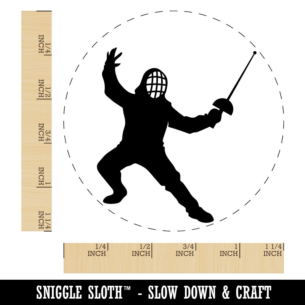 Fencer Holding Fencing Swords Rubber Stamp for Stamping Crafting ...