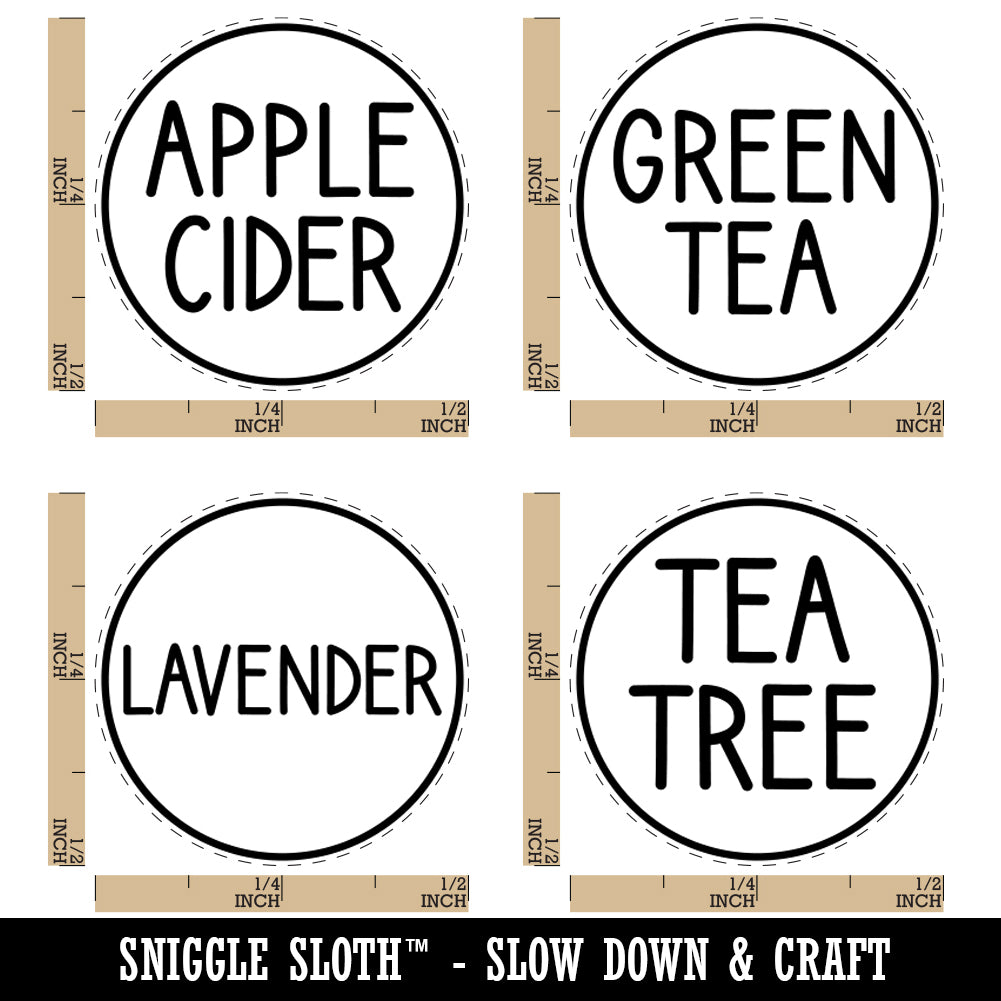 Flavor Scent Labels Lavender Tea Tree Green Apple Cider Rubber Stamp ...