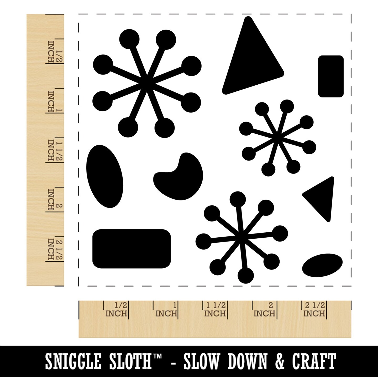 Midcentury Shapes Square Rubber Stamp for Stamping Crafting | Michaels