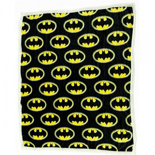 Batman 805672 DC Comics Batman Symbol All Over Thick Micro Sherpa Throw ...