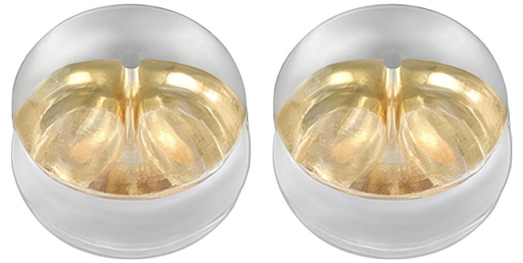 2 14K Yellow Gold Friction Ear Nut with Silicone Cushion 5.0mm Wide x 4 ...