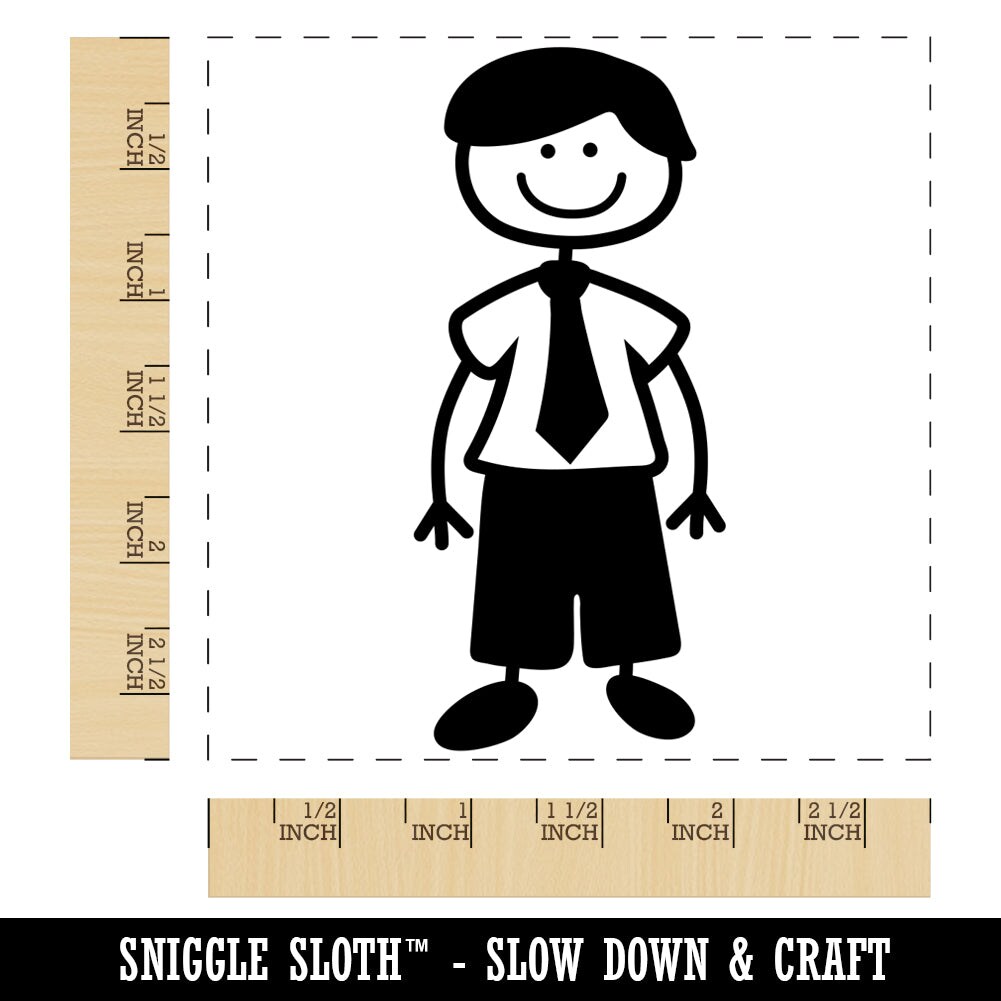Stick Figure Man Dad Square Rubber Stamp for Stamping Crafting | Michaels