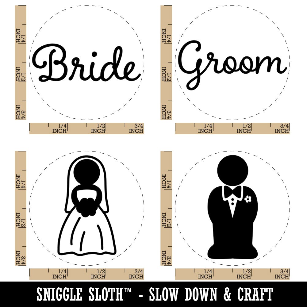 Wedding Bride Groom Symbols Text Rubber Stamp Set for Stamping Crafting ...