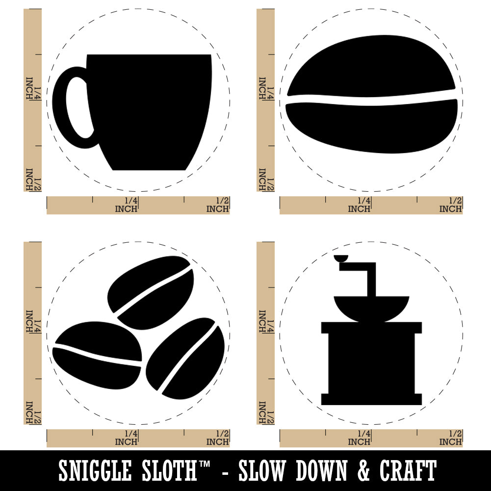 Coffee Grinder Beans Mug Cup Rubber Stamp Set for Stamping Crafting ...
