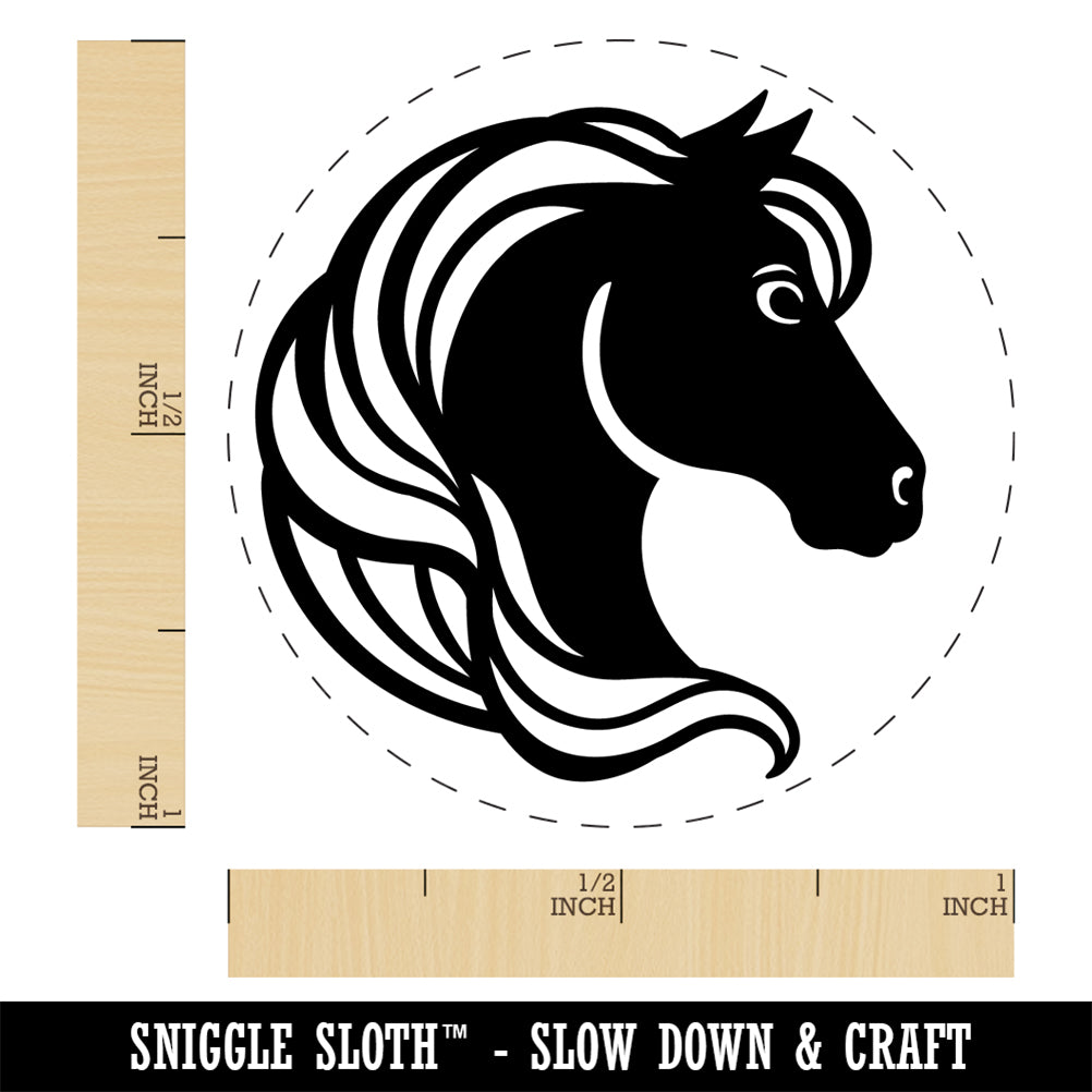 Horse Head Flowing Mane Stallion Rubber Stamp for Stamping Crafting ...