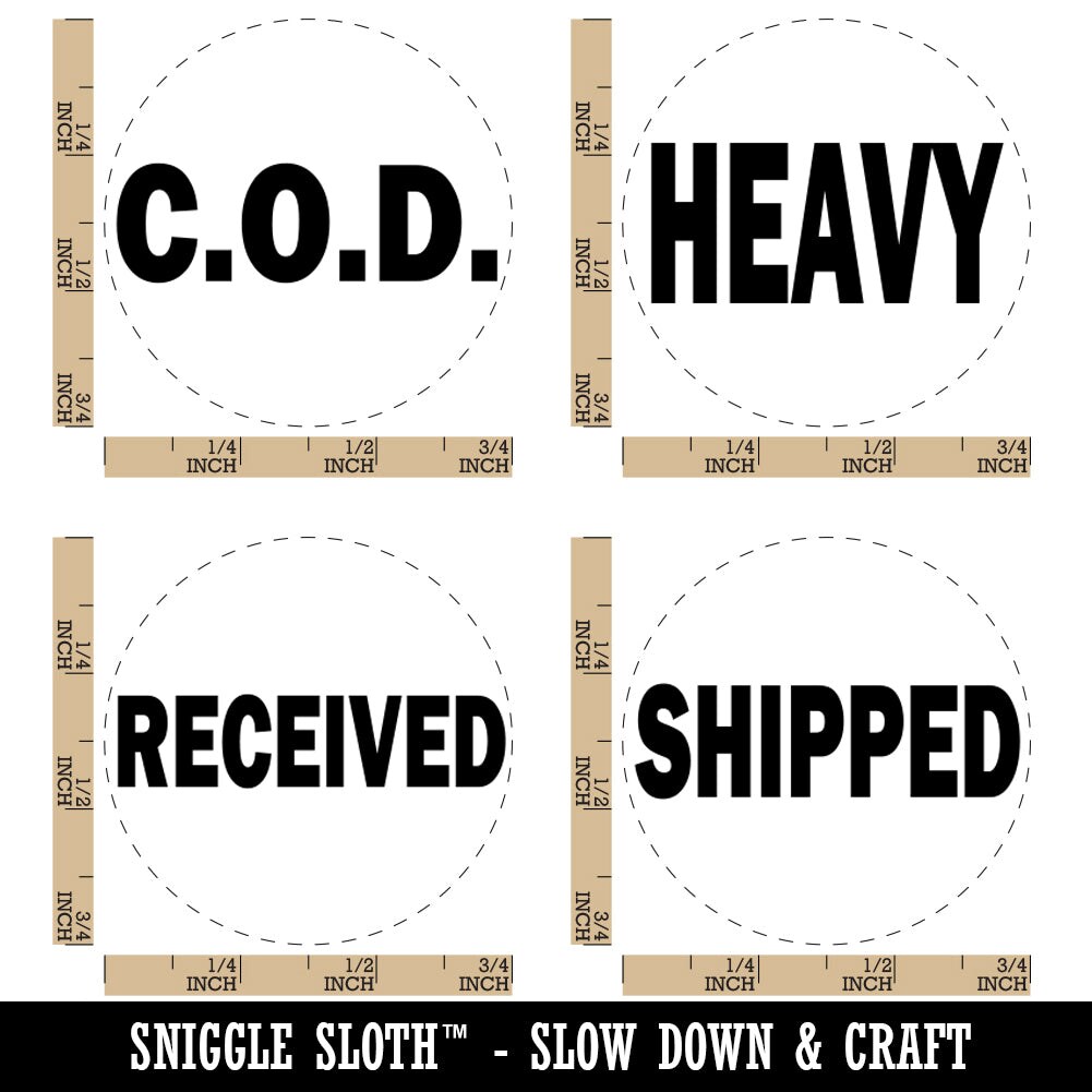 Shipping and Receiving Shipped Received COD Heavy Rubber Stamp Set for ...