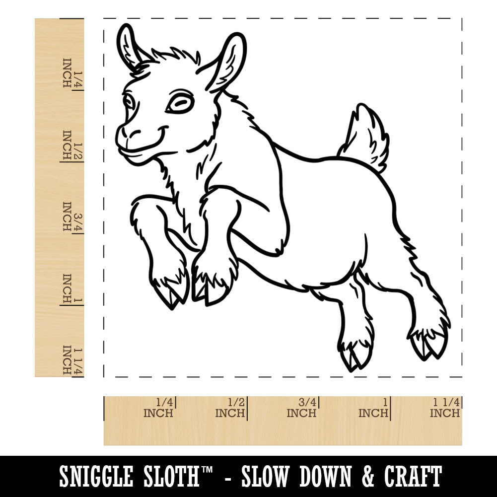 Jumping Baby Goat Square Rubber Stamp for Stamping Crafting | Michaels