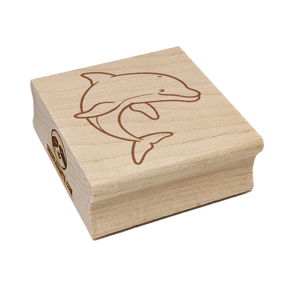 Friendly Bottlenose Dolphin Square Rubber Stamp for Stamping Crafting ...