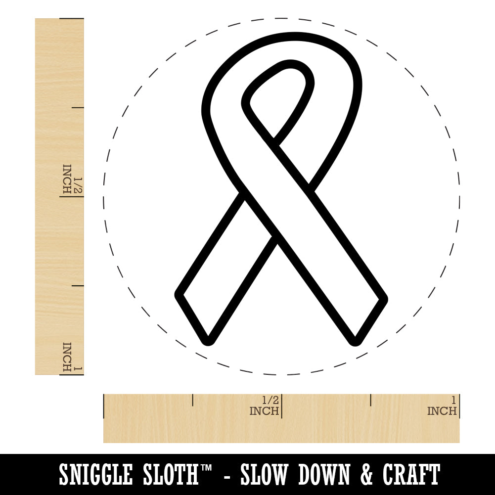 Awareness Ribbon Outline Rubber Stamp for Stamping Crafting Planners ...
