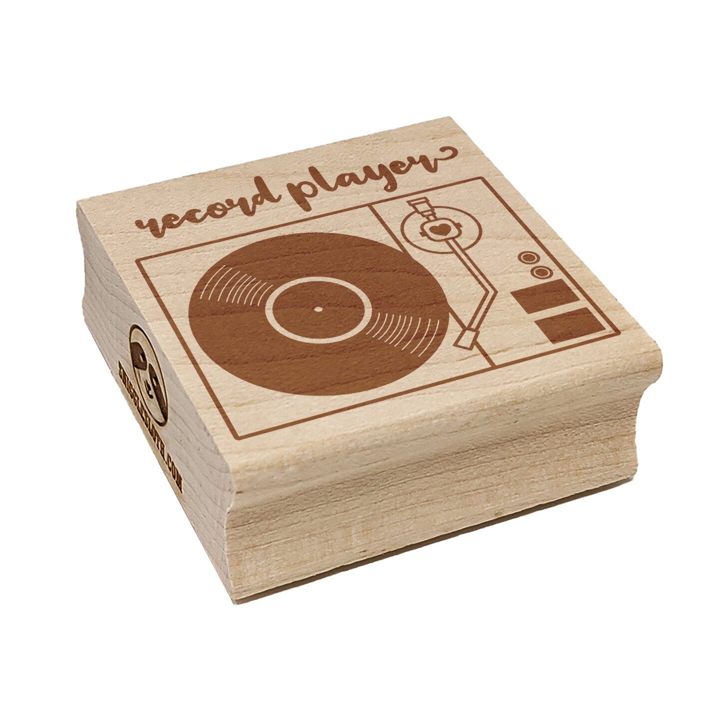 Classic Vintage Retro Record Player Square Rubber Stamp for Stamping ...