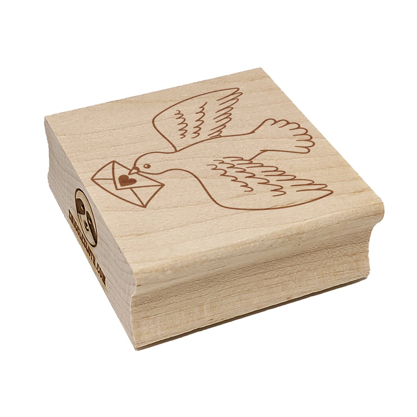 Messenger Bird Dove Pigeon Anniversary Valentine's Day Square Rubber ...