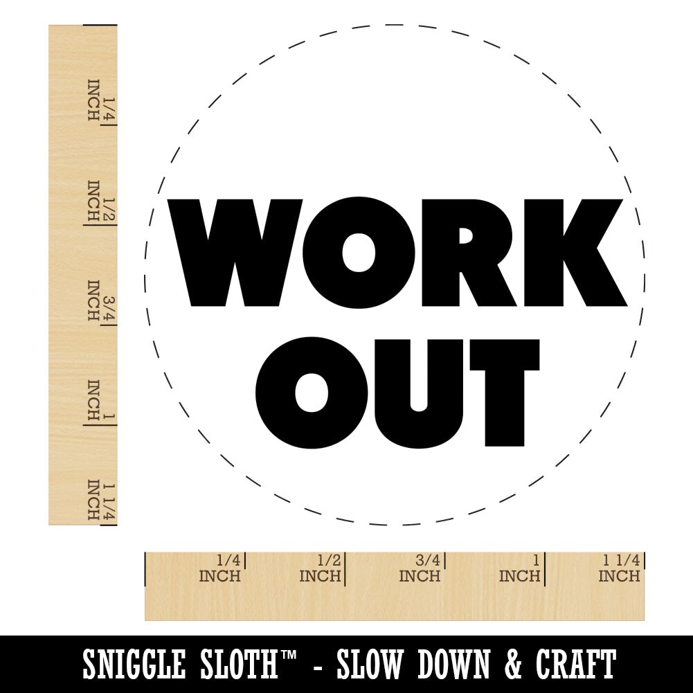 Work Out Bold Text Gym Exercise Rubber Stamp for Stamping Crafting ...