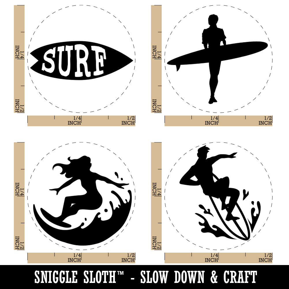 Surf Surfer Surfing Surfboard Sport Rubber Stamp Set for Stamping ...