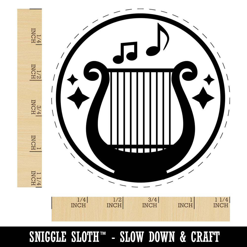 Bard Instrument Harp Lyre Rubber Stamp for Stamping Crafting Planners ...