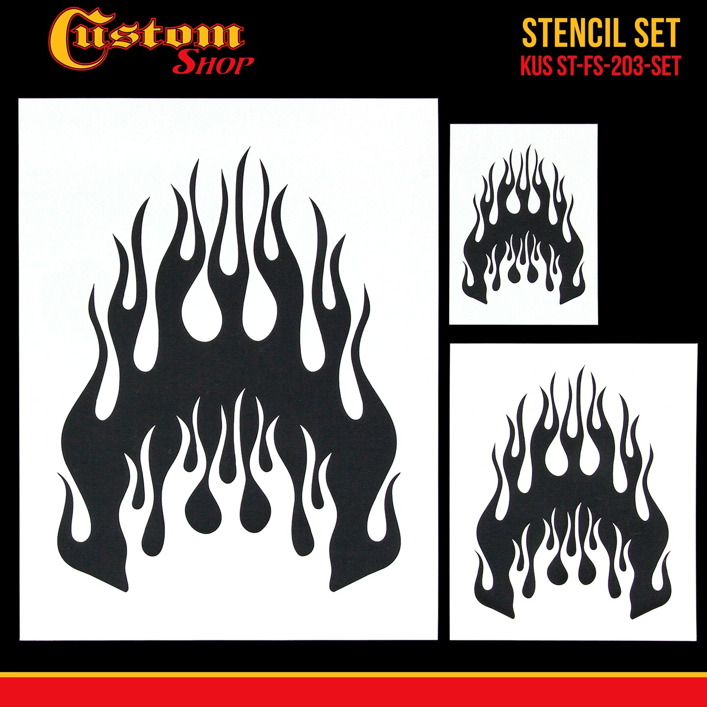 Custom Shop Airbrush Flame Licks Stencil Set (Flame Licks Design #1 in ...