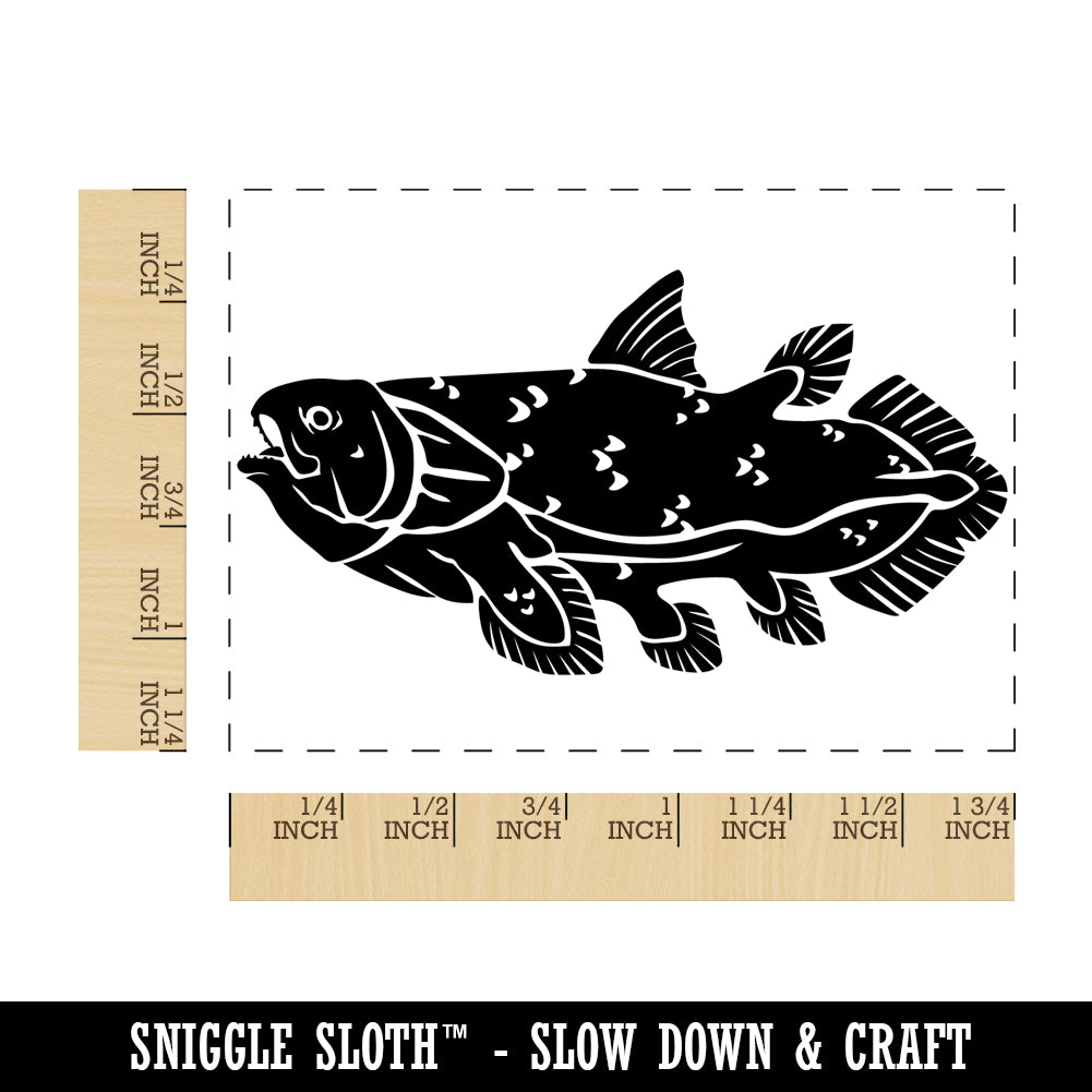Coelacanth Prehistoric Fish Living Fossil Rectangle Rubber Stamp for ...