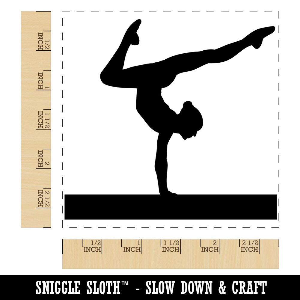 Balance Beam Artistic Gymnastics Square Rubber Stamp for Stamping ...