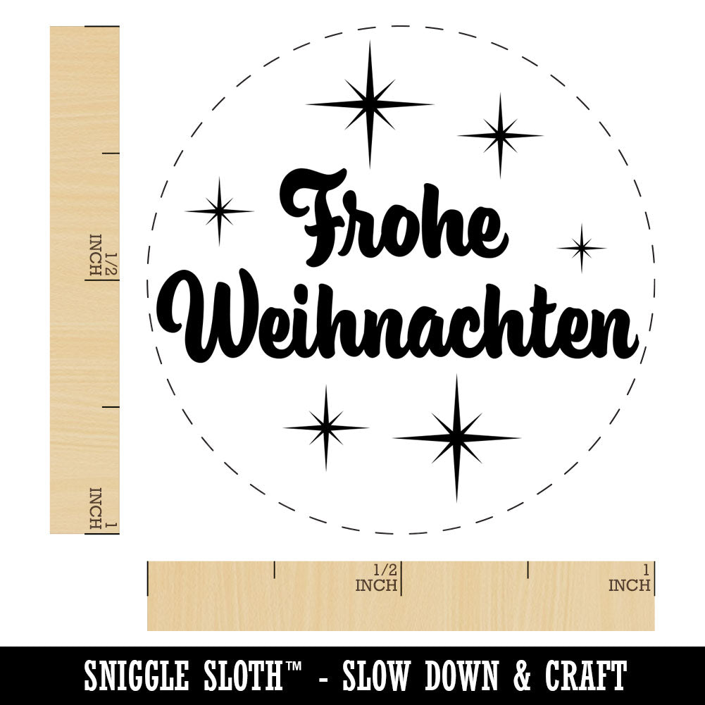 Frohe Weihnachten Merry Christmas German Starburst Rubber Stamp for ...