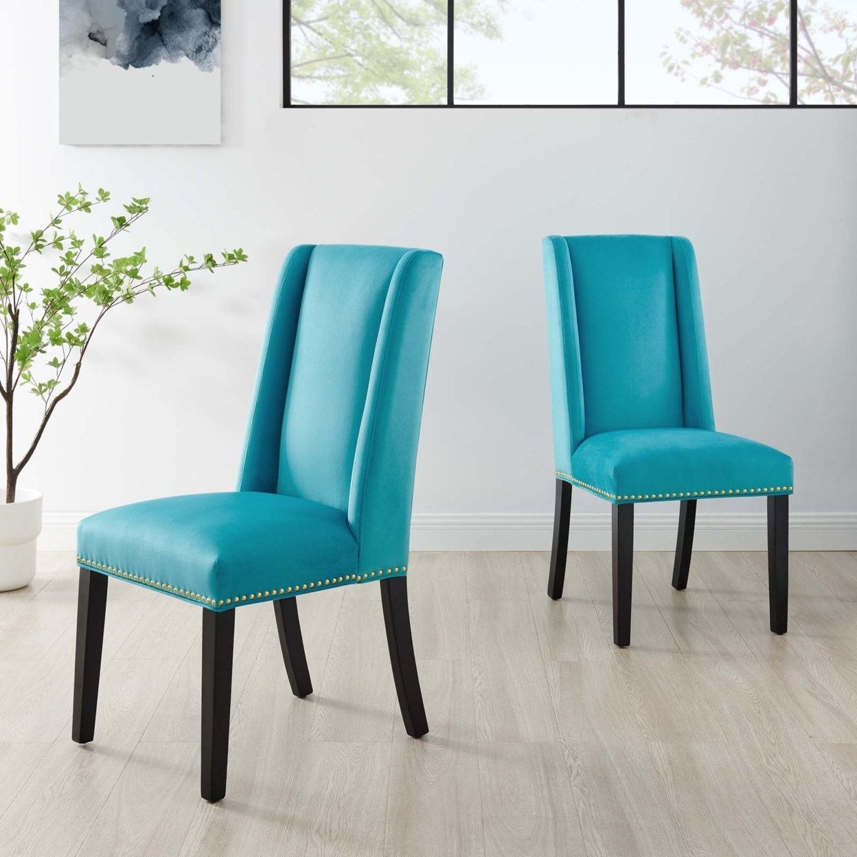 Modway Baron Performance Velvet Dining Chairs - Set of 2-EEI-5012 ...