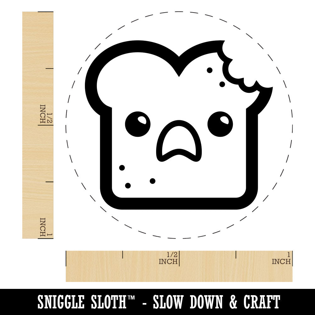 Cute and Kawaii Shocked Toast Bread with Bite Rubber Stamp for Stamping ...