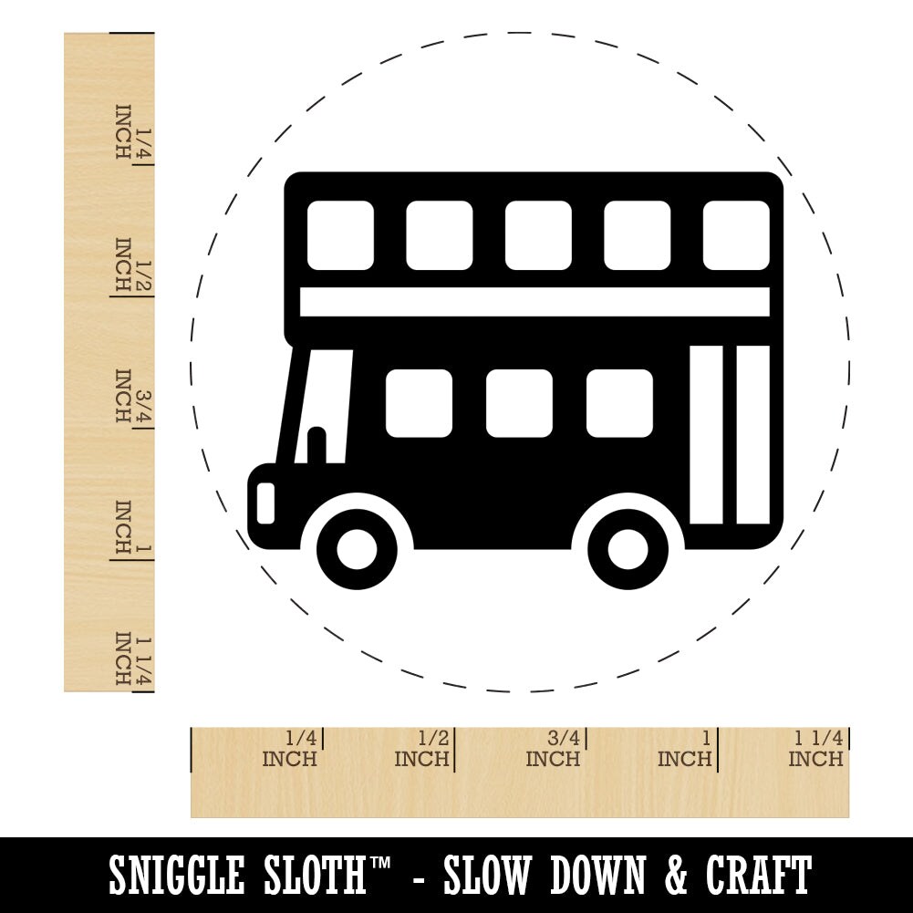 London Double Decker Bus Public Transportation Rubber Stamp for ...