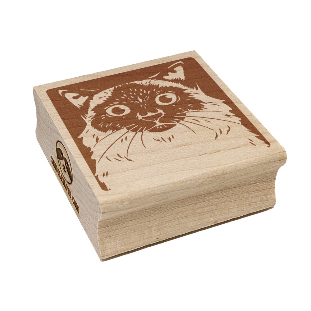 Pretty Siamese Cat Square Rubber Stamp for Stamping Crafting | Michaels