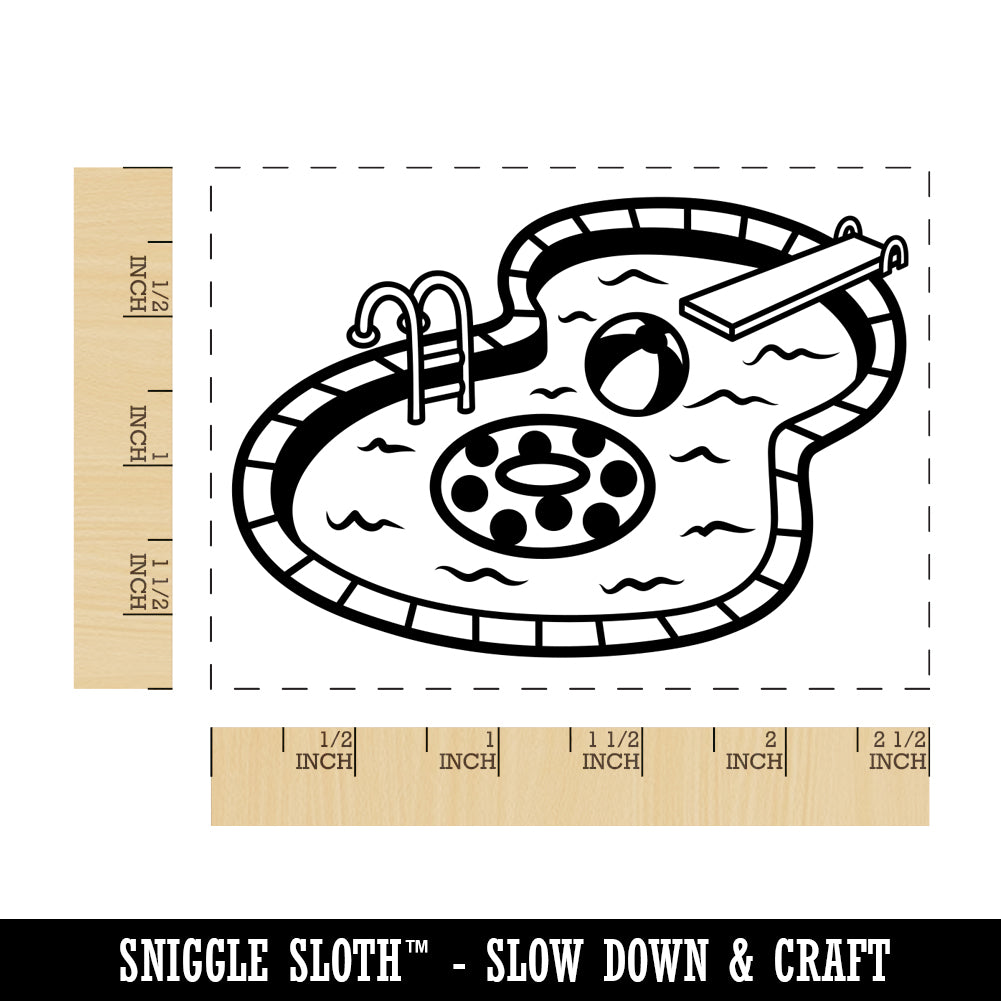Swimming Pool Rectangle Rubber Stamp for Stamping Crafting | Michaels