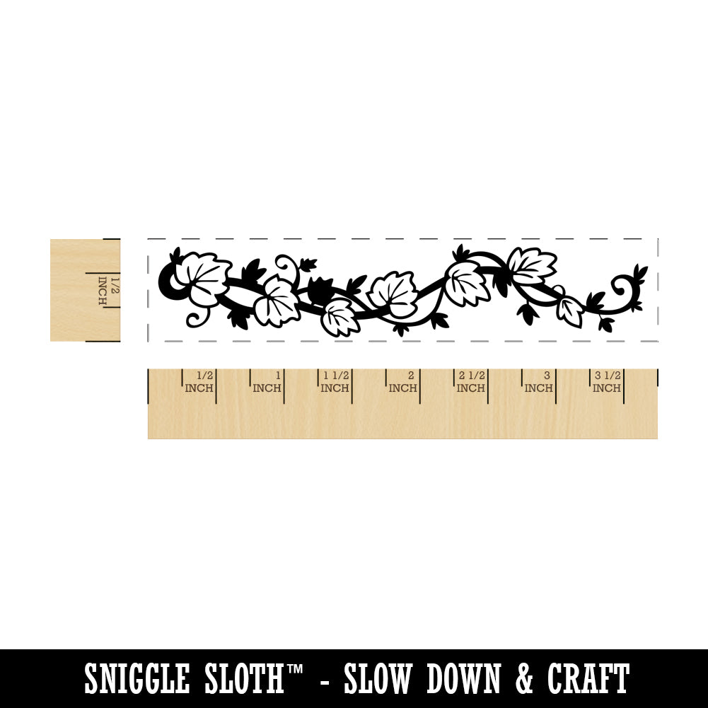 Ivy Vines Plant Leaf Border Rectangle Rubber Stamp for Stamping ...