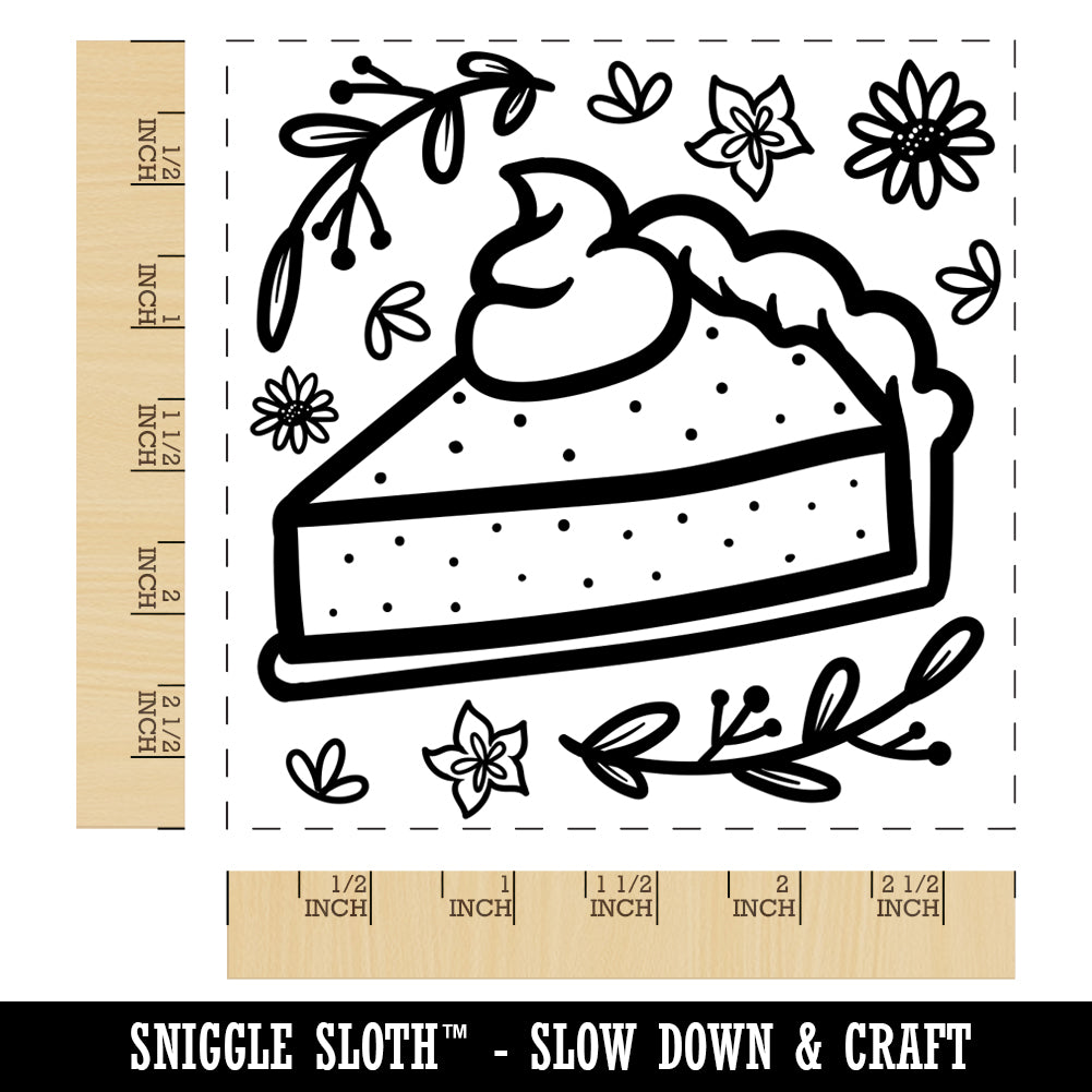 Slice of Pumpkin Pie Fall Thanksgiving Square Rubber Stamp for Stamping ...