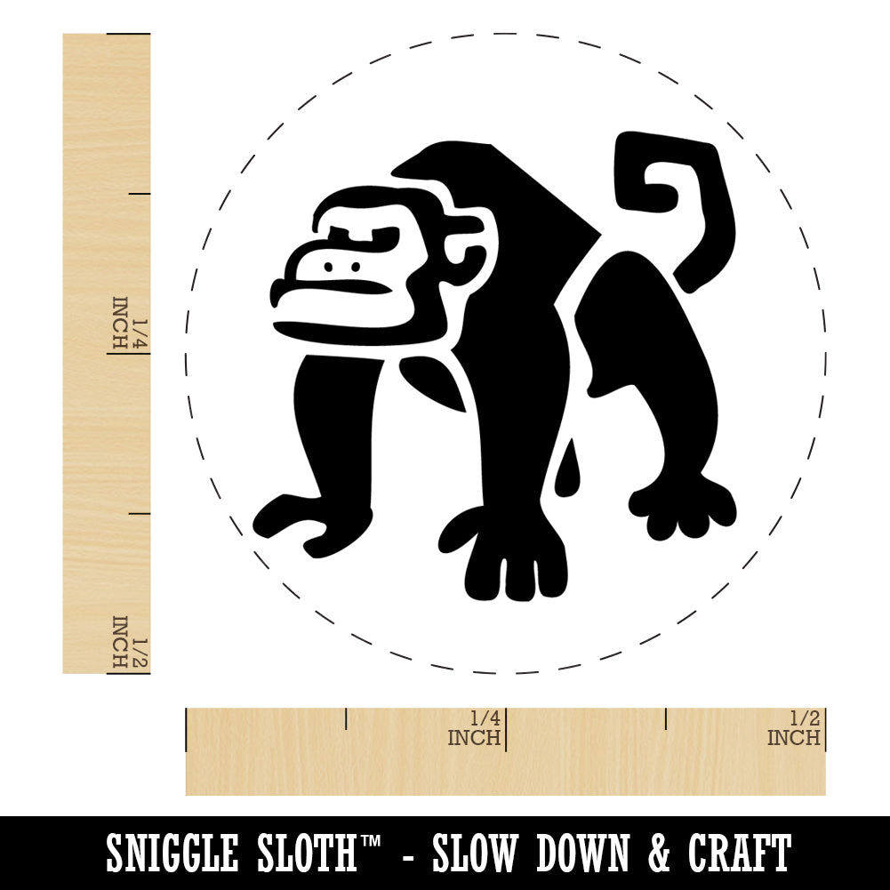 Grumpy Monkey with Curly Tail Rubber Stamp for Stamping Crafting ...