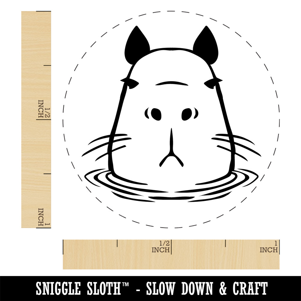 Capybara Sitting In Water Rubber Stamp for Stamping Crafting Planners ...