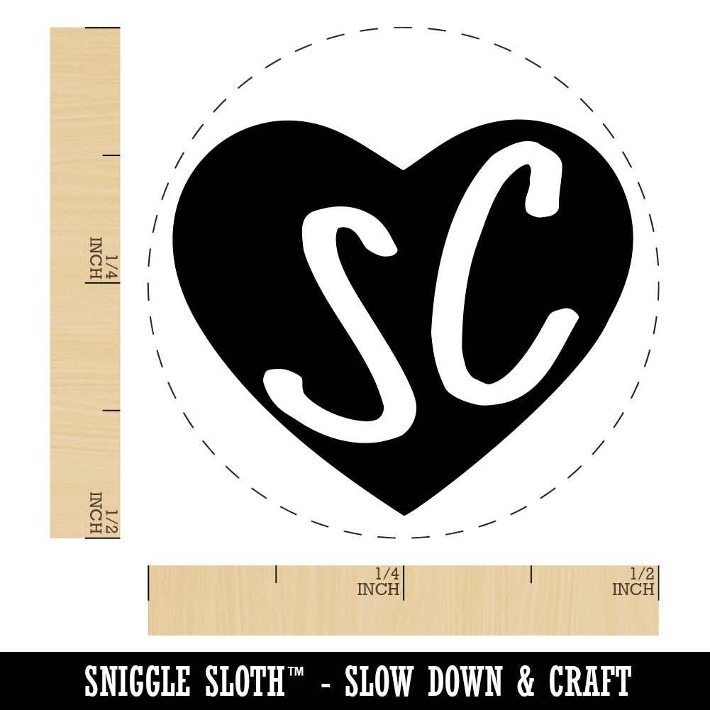 SC South Carolina State in Heart Rubber Stamp for Stamping Crafting ...