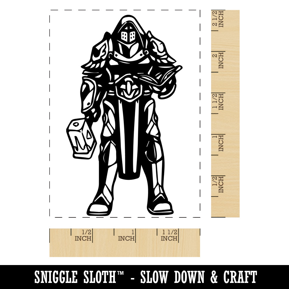 RPG Class Paladin Knight Holy Warrior Rectangle Rubber Stamp for ...