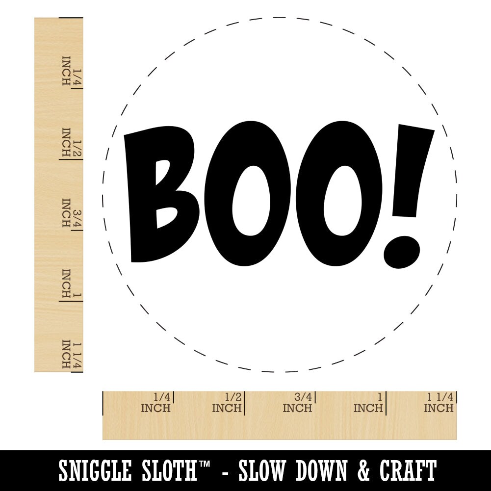 Boo Halloween Fun Text Rubber Stamp for Stamping Crafting Planners ...